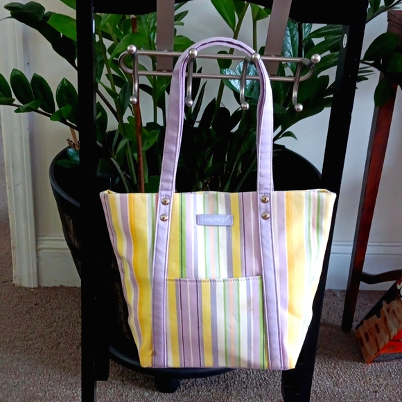 Longaberger | Bags | Vintage Longaberger Tote Bag Striped Pattern 1594 ...
